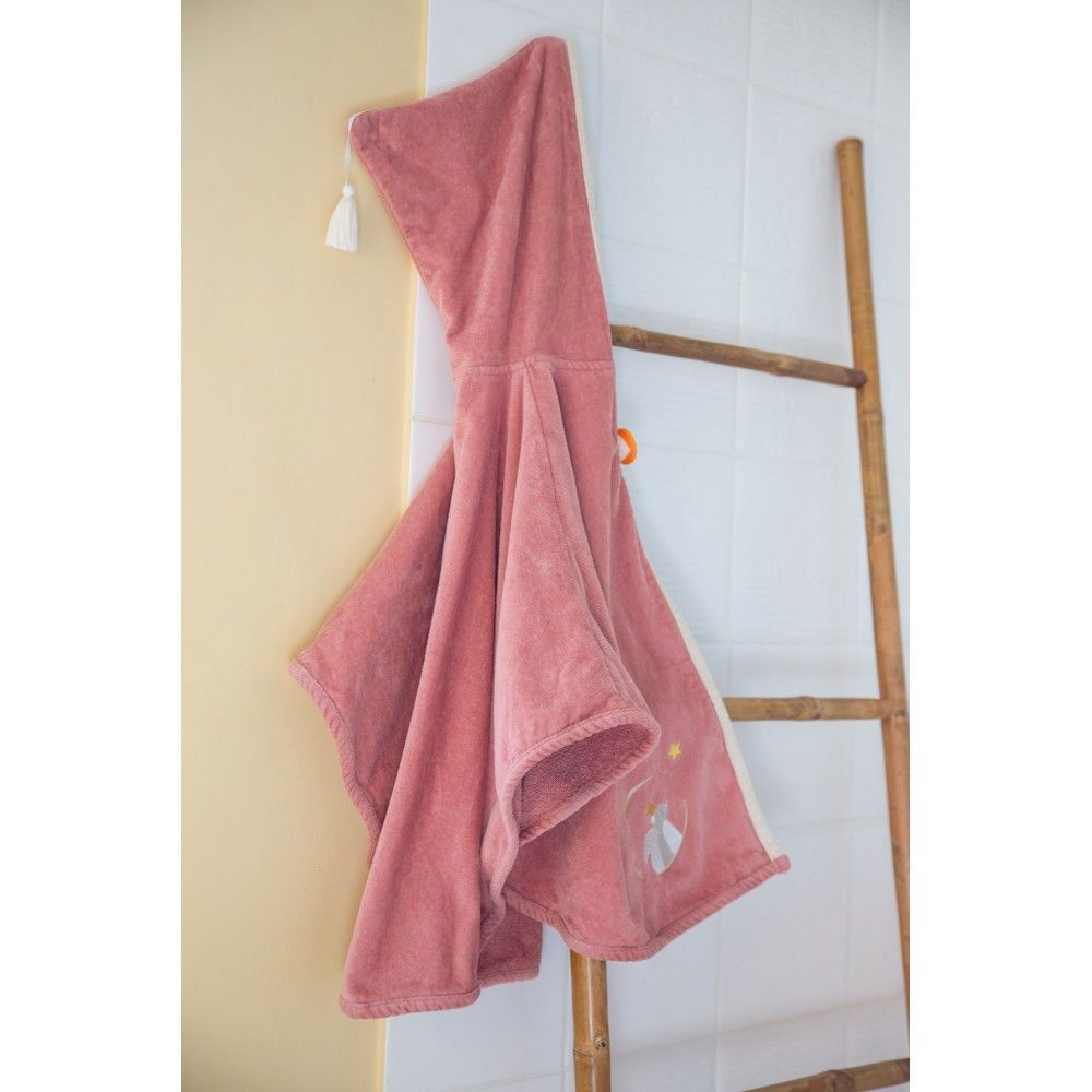 Personalisierter Badeumhang für Kinder Eichhörnchen altrosa | Textilien ...
