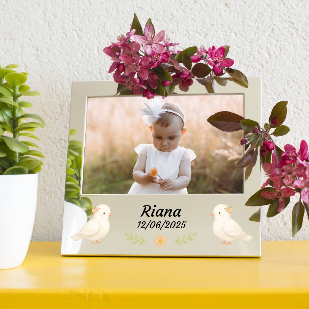 Bedruckter Bilderrahmen zur Geburt oder Taufe